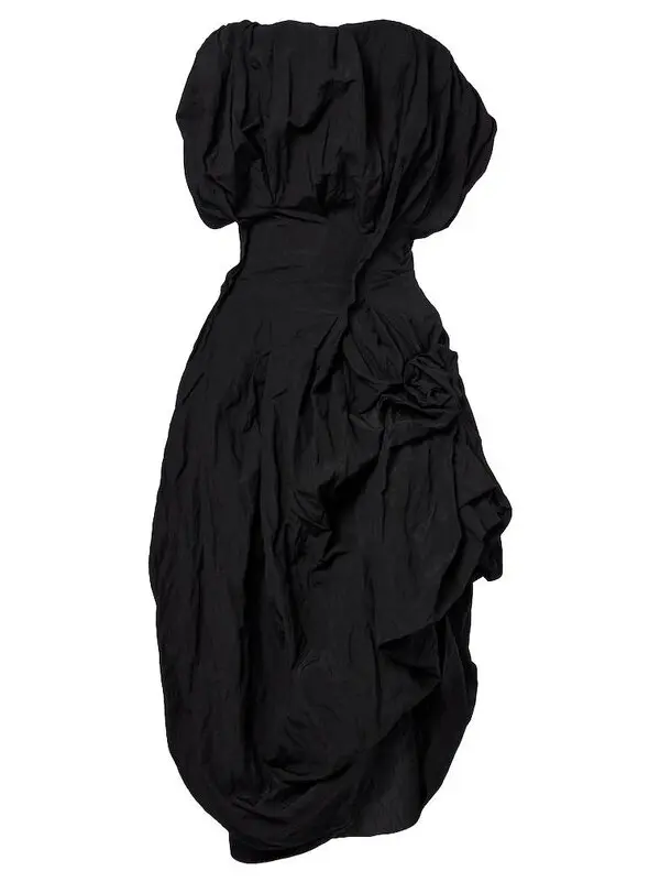 Magda Butrym Draped Cotton-blend Cocktail Dress - Black