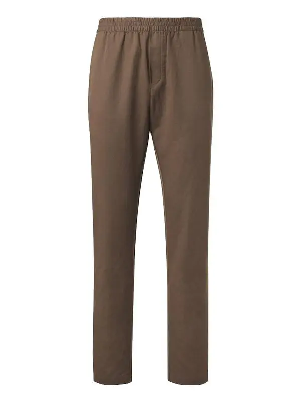 Sunspel Cotton And Linen Straight Pants - Brown