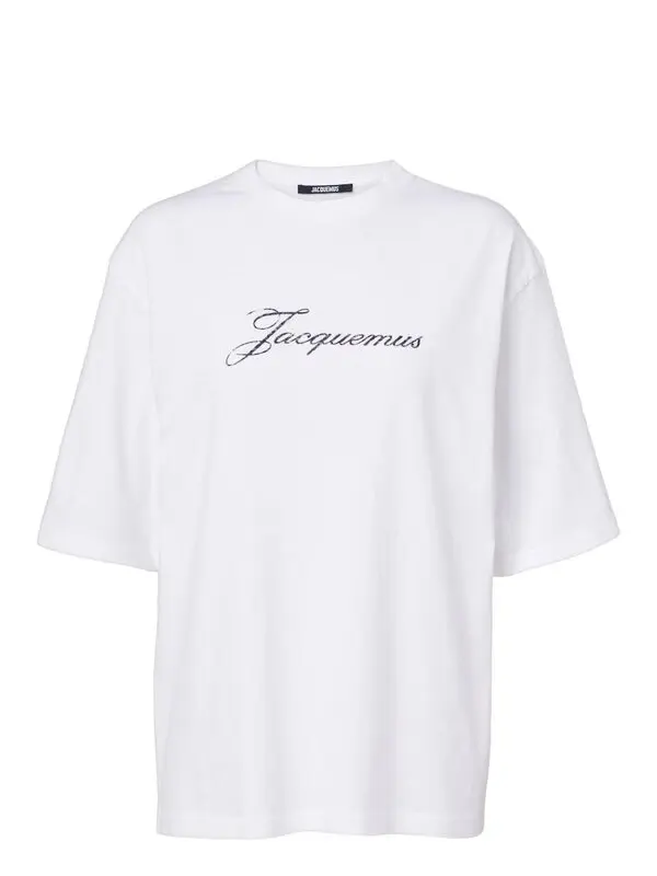 Jacquemus Logo Cotton-blend Jersey T-shirt - White