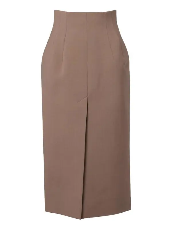 MUGLER High-rise Pencil Skirt - Beige
