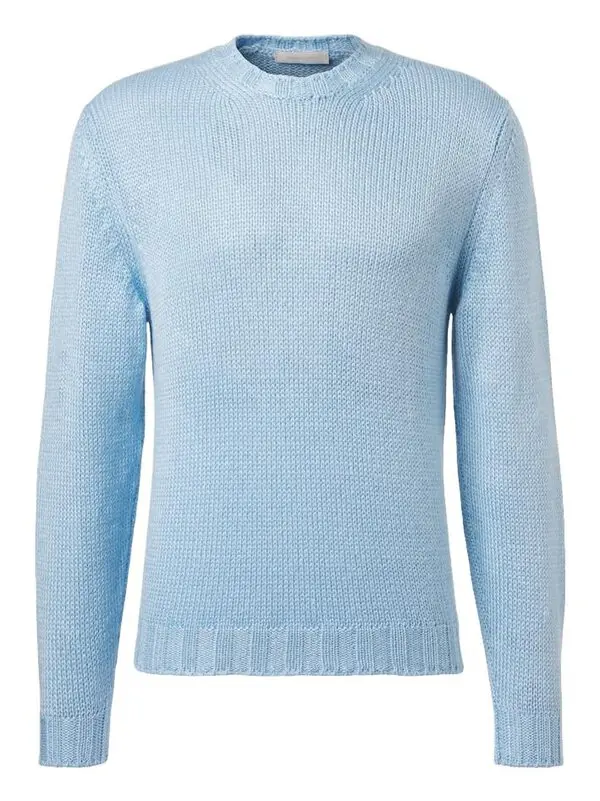 SAMAN AMEL Gio Silk Sweater - Blue