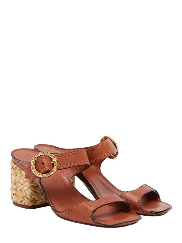 Zimmermann Solena Leather Mules - Brown