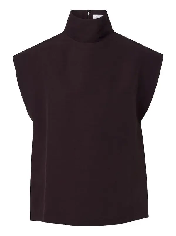 Alaïa Poplin Turtleneck Top - Brown