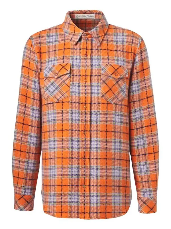 GOD'S TRUE CASHMERE Midnight Sun Cashmere Shirt With Carnelian - Orange