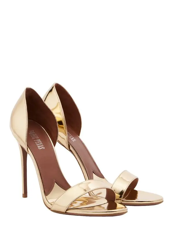 Paris Texas Vera Mirrored Leather Sandals - Gold