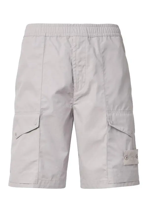 Stone Island Cotton Canvas Cargo Shorts - Grey