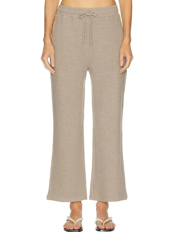 NEGATIVE UNDERWEAR Waffle Knit Cropped Track Pant - Mink