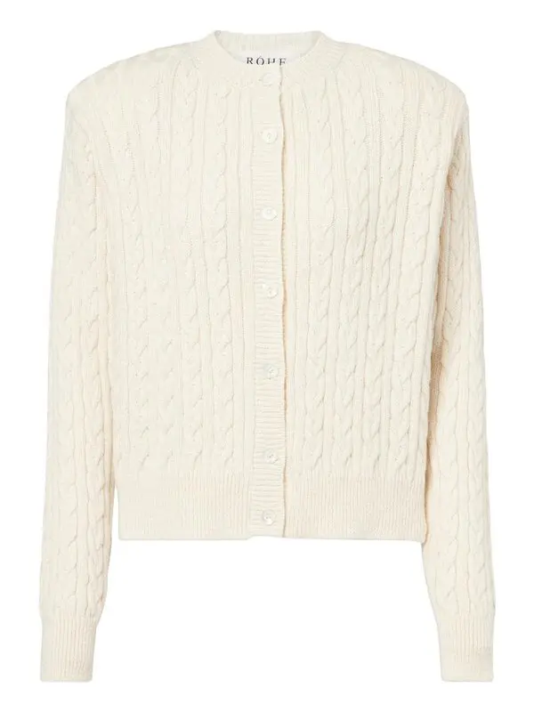 RÓHE Cable-knit Cotton And Merino Wool Cardigan - White