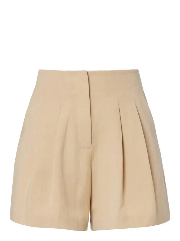 Veronica Beard Gables Pleated Shorts - Beige