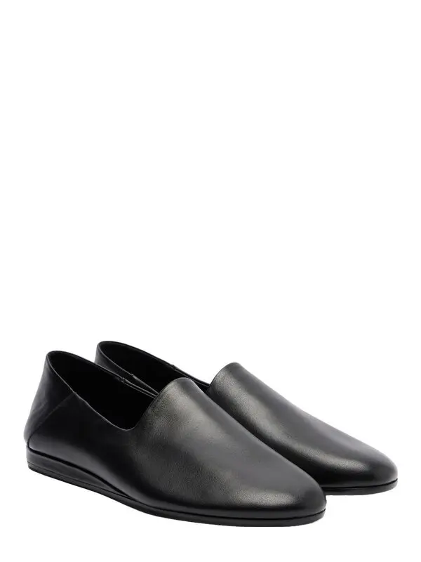 Jacquemus Leather Slip-on Shoes - Black