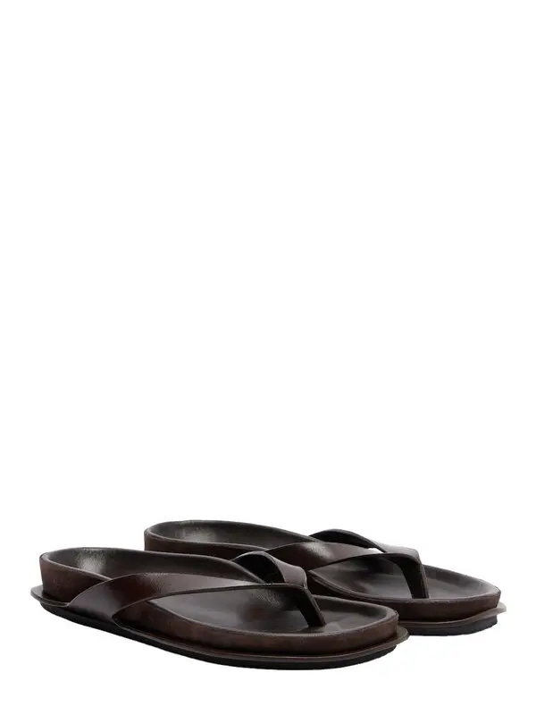 Jacquemus Tatanes Leather Thong Sandals - Brown