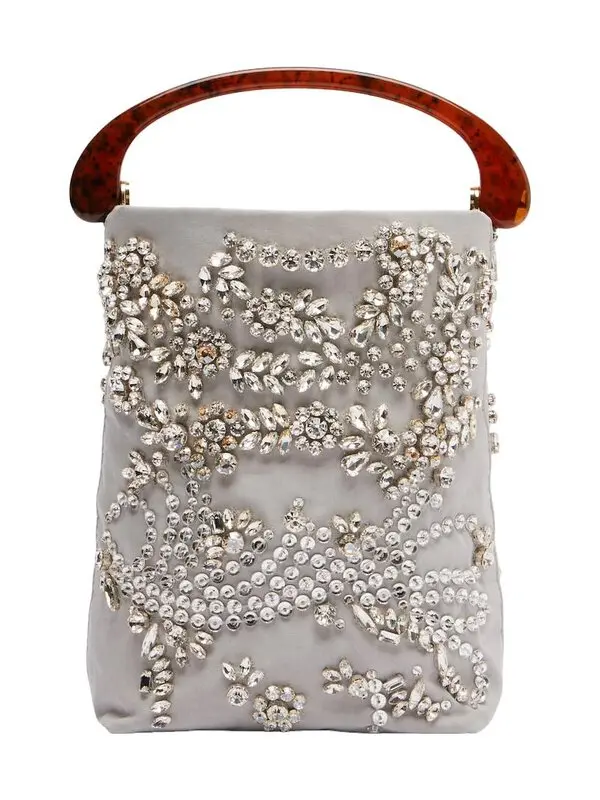 Dries Van Noten Micro Embellished Top-handle Bag - Grey