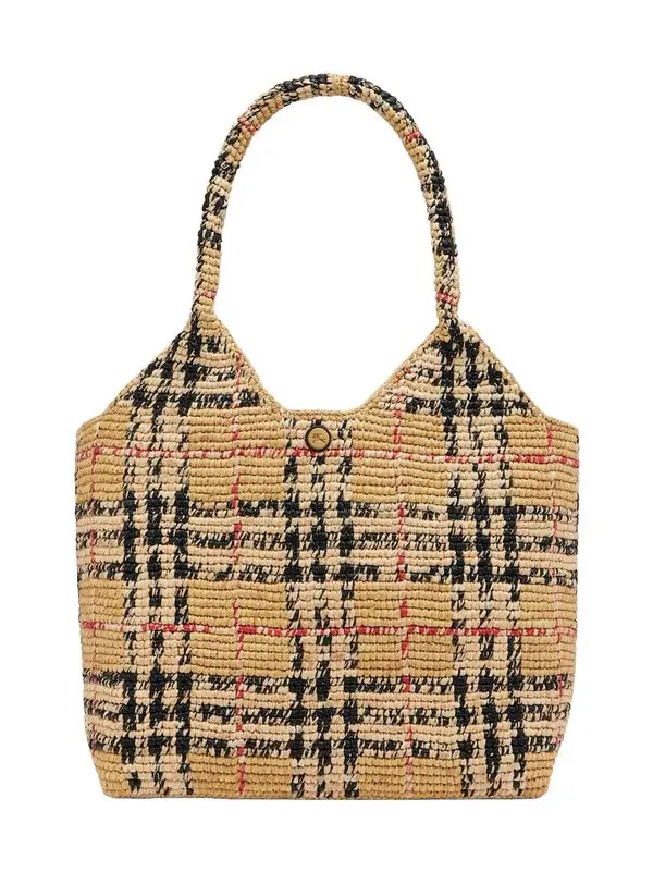 Burberry Large Raffia Tote Bag - Beige