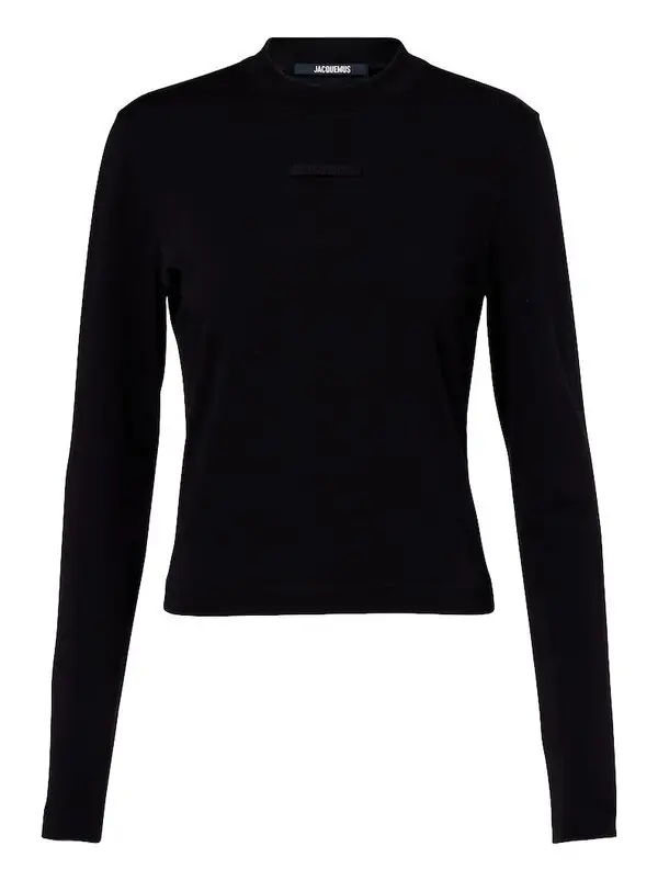 Jacquemus Logo Cotton-blend T-shirt - Black