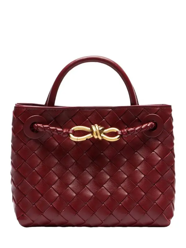 Bottega Veneta Andiamo Mini Leather Top-handle Bag - Red