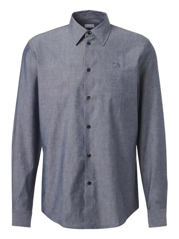 Burberry Ekd Cotton-blend Shirt - Blue