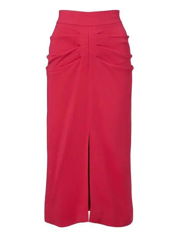 Valentino Garavani Gathered Crêpe Pencil Skirt - Pink