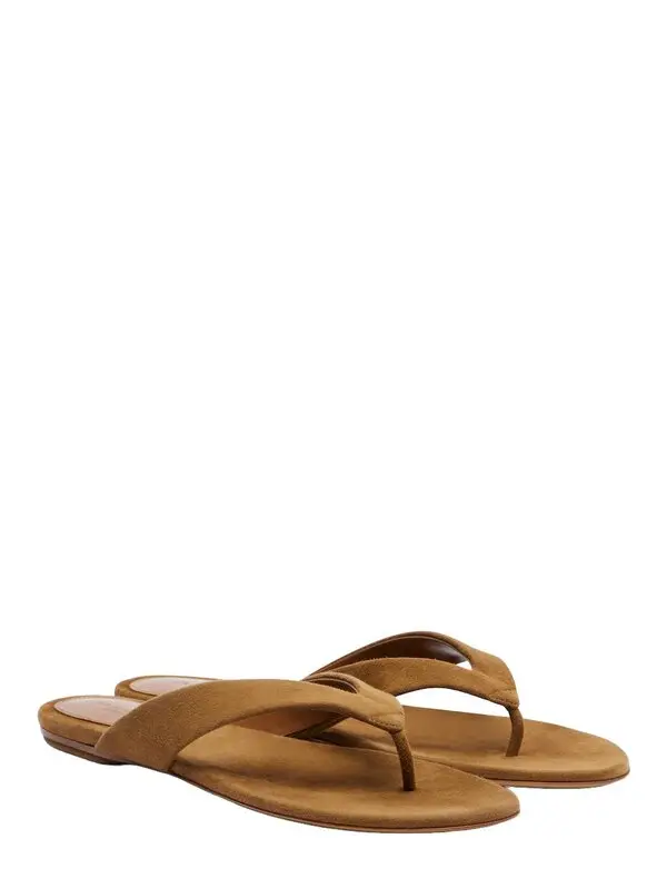 Le Monde Beryl Suede Thong Sandals - Brown