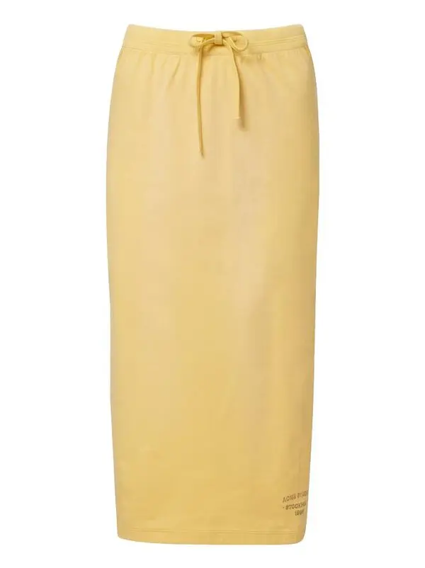 Acne Studios Faded Cotton-blend Midi Skirt - Yellow