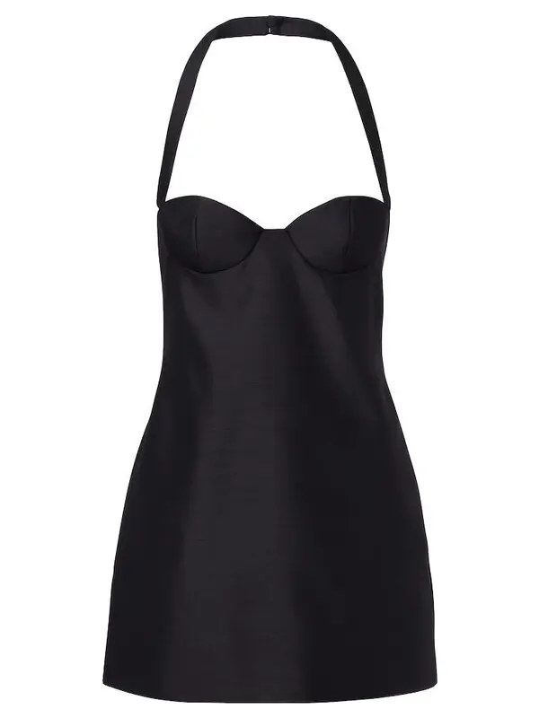 Magda Butrym Halterneck Wool-blend Bustier Dress - Black