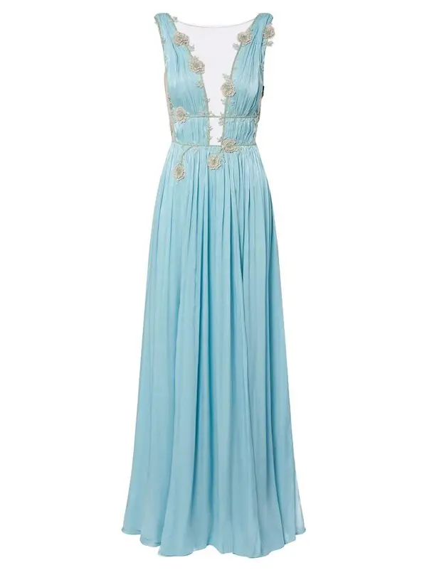 Costarellos Embellished Gown - Blue