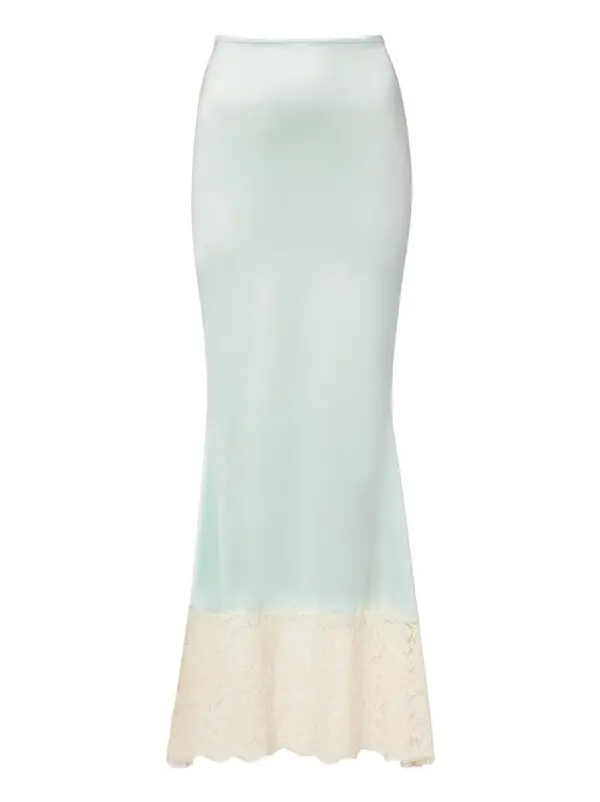MONTCE Natalia Lace-trimmed Slip Skirt - Blue