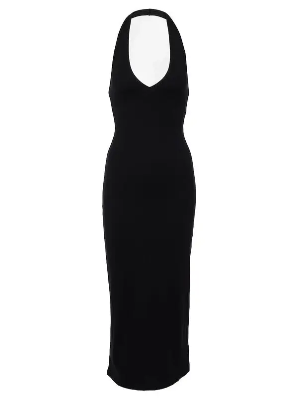 NILI LOTAN Stevie Cotton Jersey Midi Dress - Black