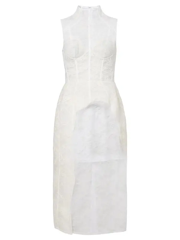 Acne Studios Floral Lace Corset Dress - White