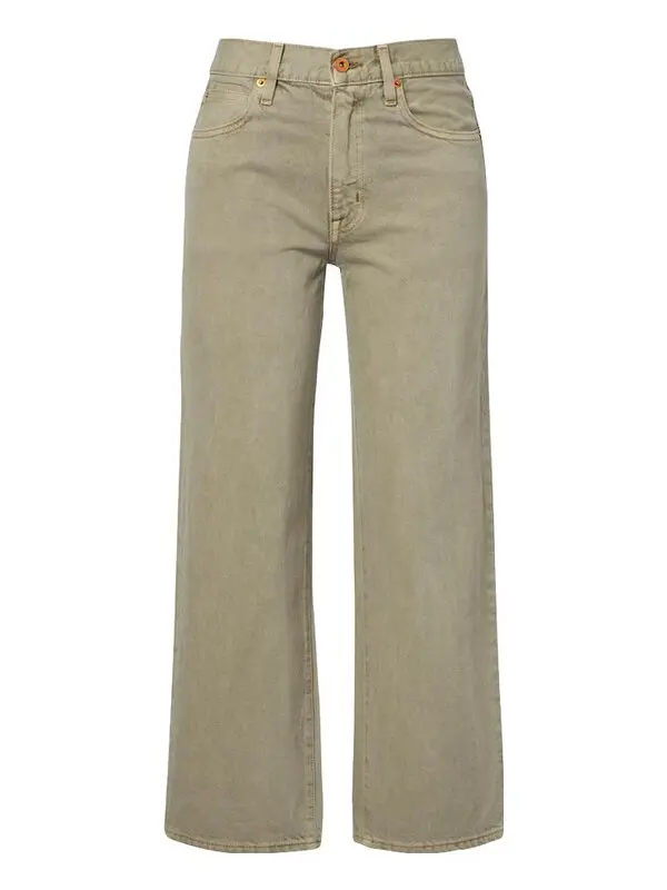 SLVRLAKE Hunter Cropped Straight Jeans - Green