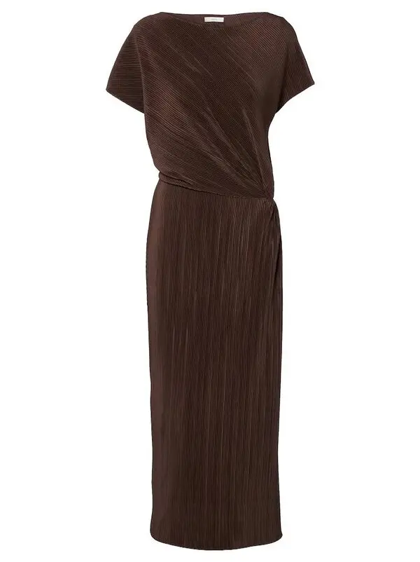 Vince Pleated Midi Dress - Brown