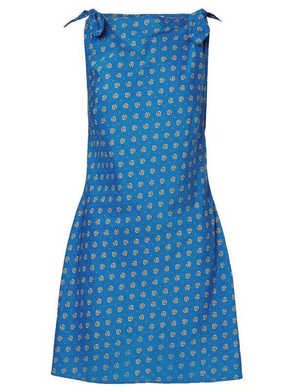 DÔEN Maltina Cotton And Silk Minidress - Blue