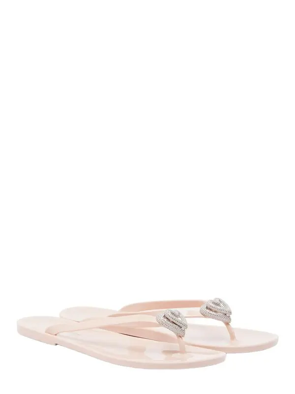 Mach & Mach Riviera Embellished Thong Sandals - Pink
