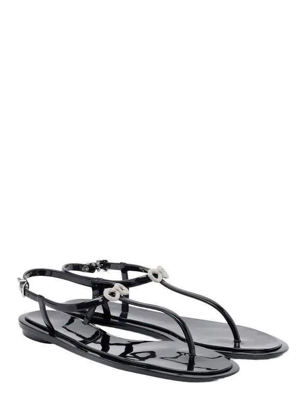 Mach & Mach Riviera Embellished Thong Sandals - Black