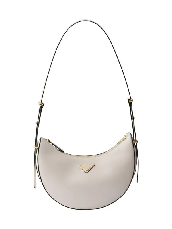 Prada Arqué Small Leather Shoulder Bag - White