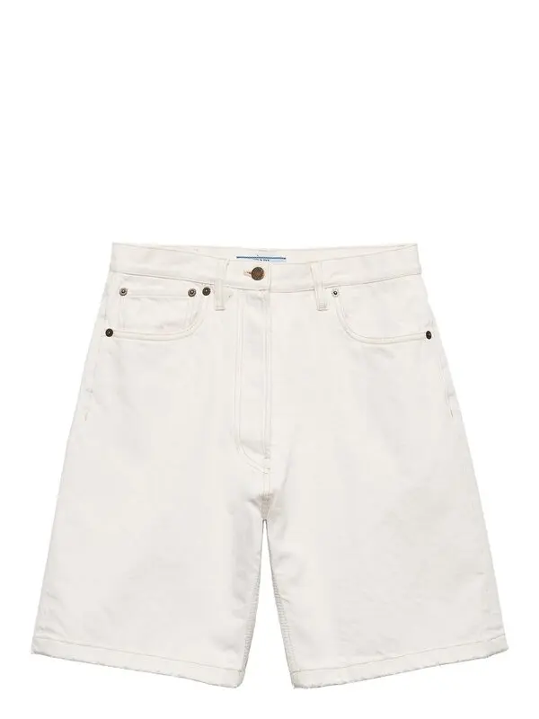 Prada Denim Bermuda Shorts - White