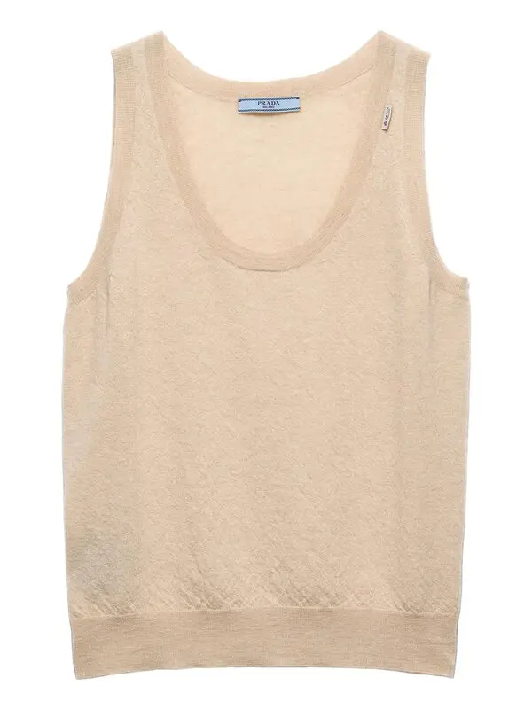 Prada Cashmere Tank Top - Neutral