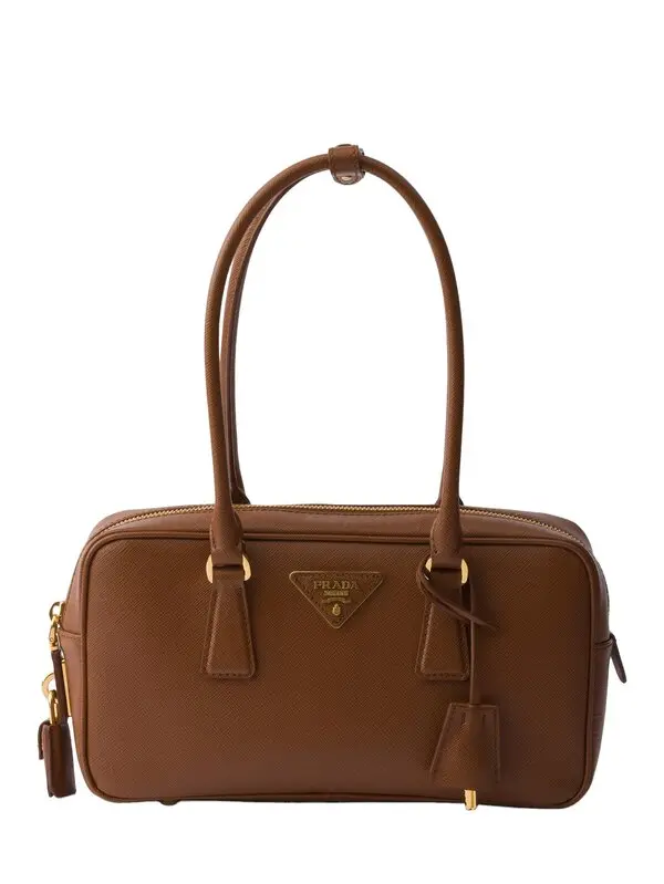Prada Saffiano Leather Top-handle Bag - Brown