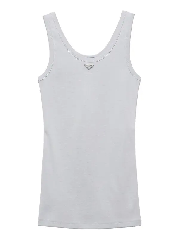 Prada Ribbed Knit Tank Top - Grey