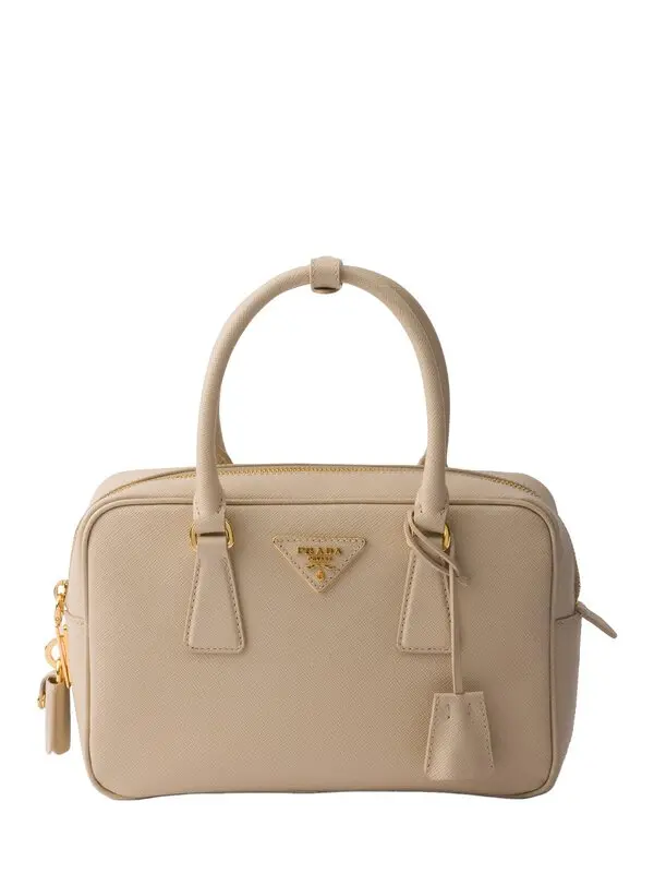 Prada Small Saffiano Leather Top-handle Bag - Neutral