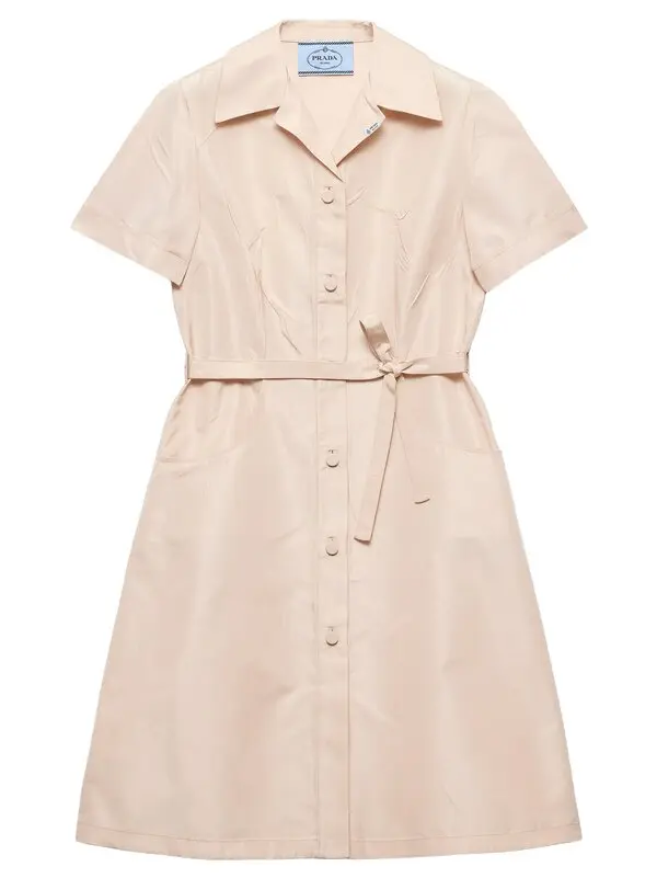 Prada Faille Shirt Dress - Neutral