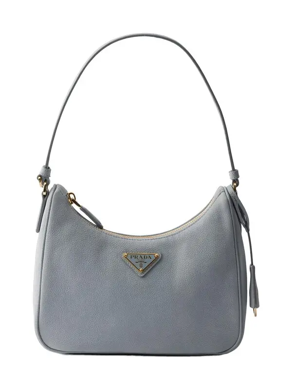 Prada Re-edition 2005 Nubuck And Saffiano Leather Mini-bag - Light Blue
