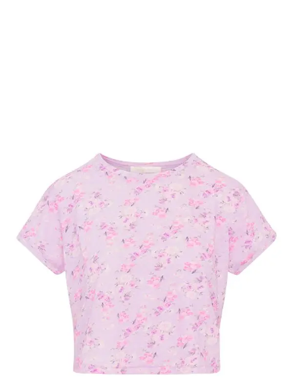 LoveShackFancy Rubin Cropped Tee - Hibiscus