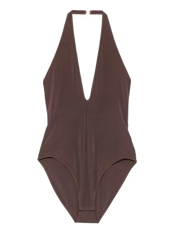 Zimmermann Luna Halterneck Bodysuit - Brown