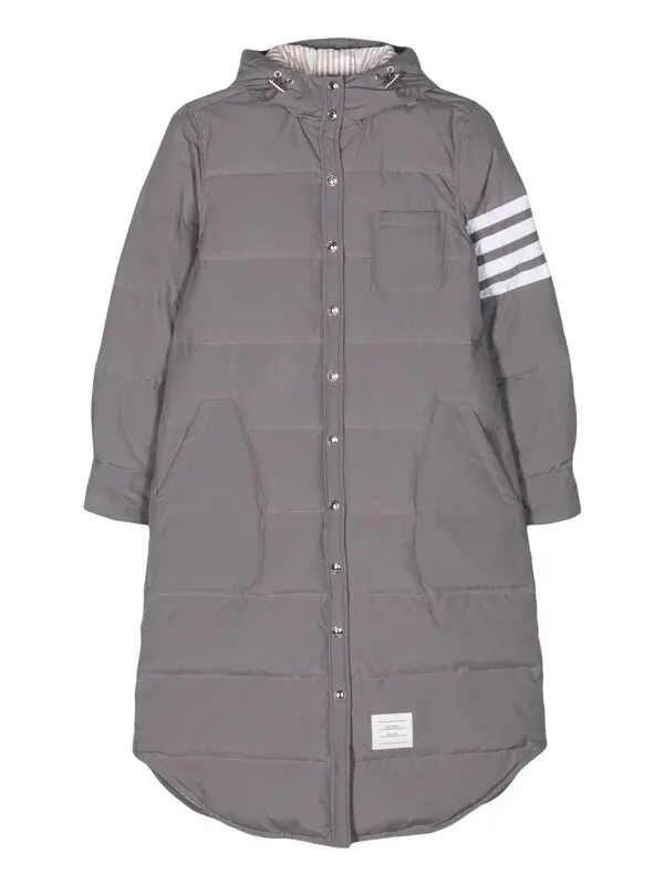 Thom Browne 4-bar Long Down Jacket - Grey