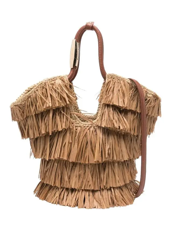 Zimmermann Goldentime Small Woven Tote Bag - Beige