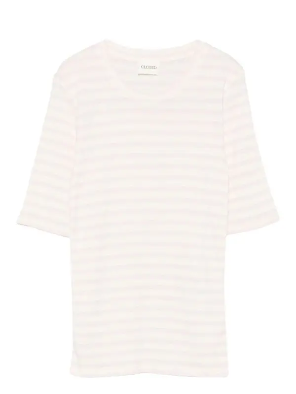 Closed Striped Cotton Blend Pullover - Pink