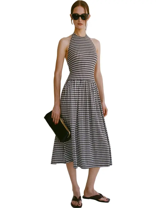 REFORMATION Clara Knit Midi Dress - Black