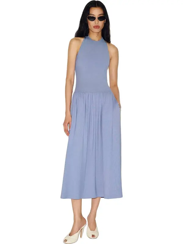 REFORMATION Clara Knit Midi Dress - Blue