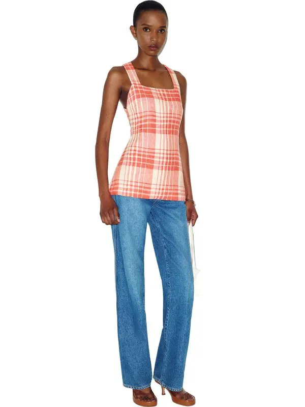 REFORMATION Kalita Linen Top - Pink