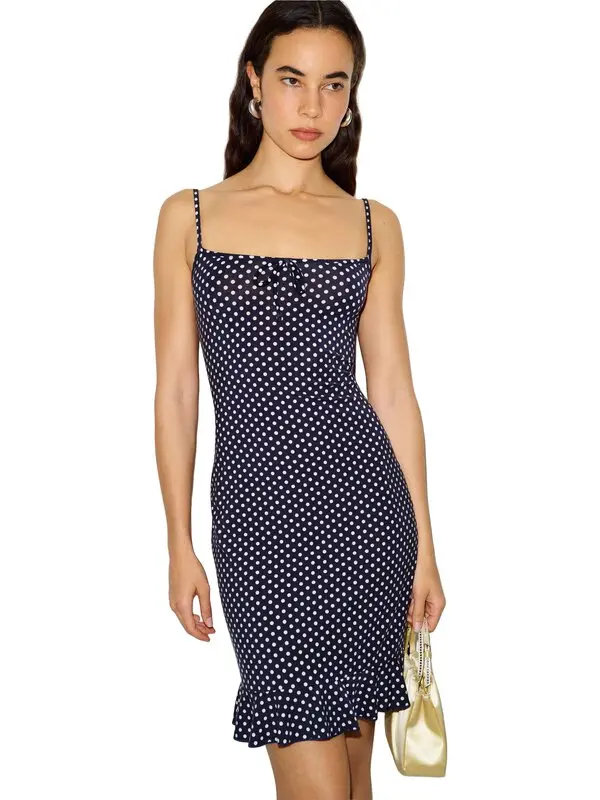 REFORMATION Georgina Knit Midi Dress - Blue
